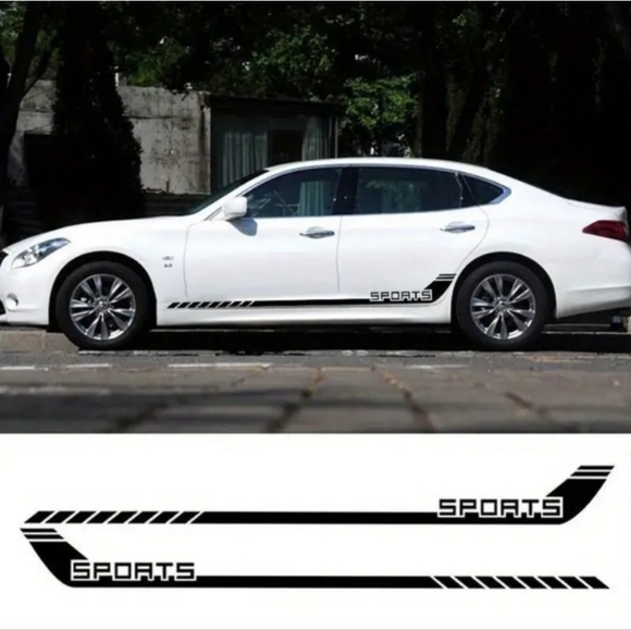 Wall Decor | 2 Pieces Car Side Skirts And Door Stickers Exterior ...